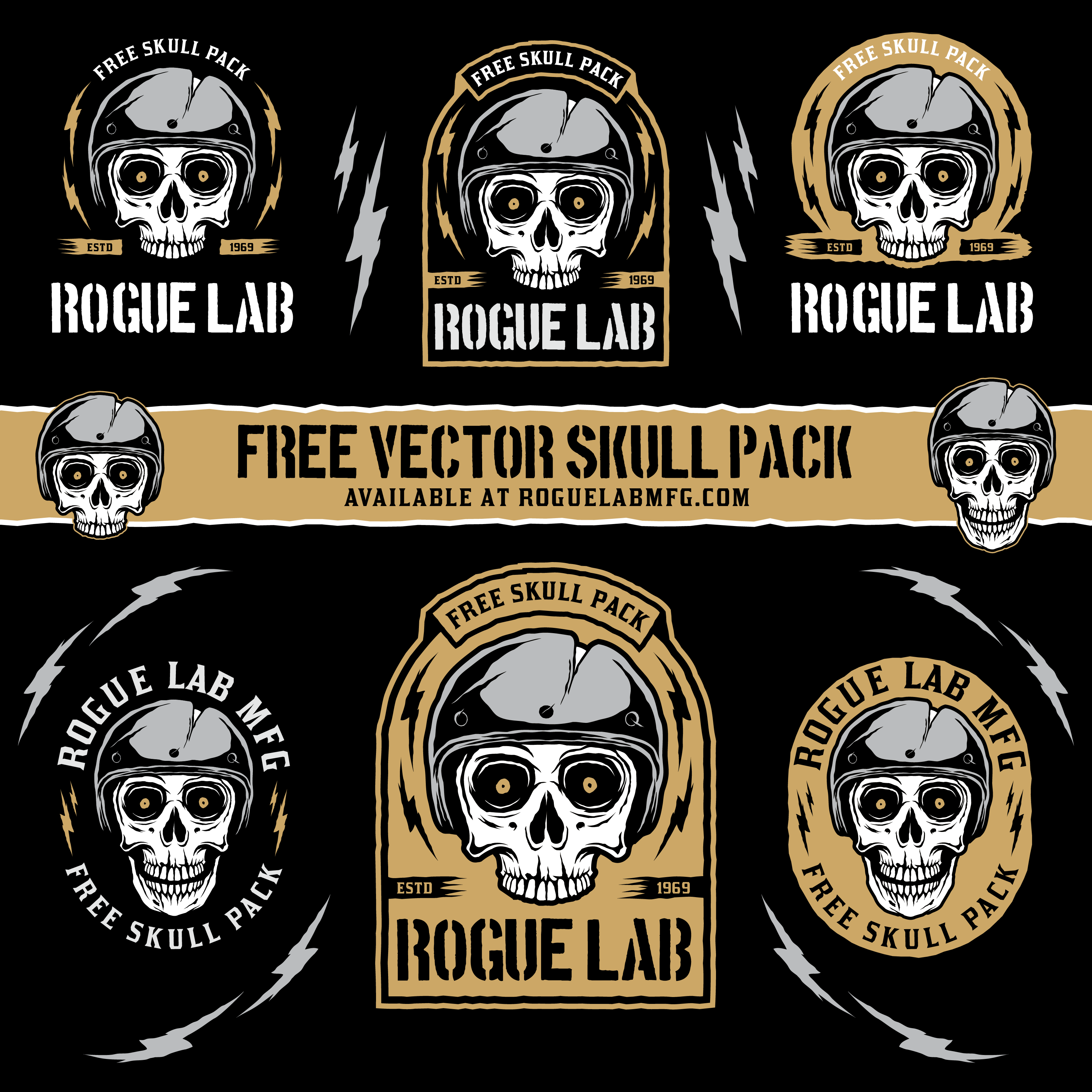 Free Skull Logo Vector Pack – Rogue Lab